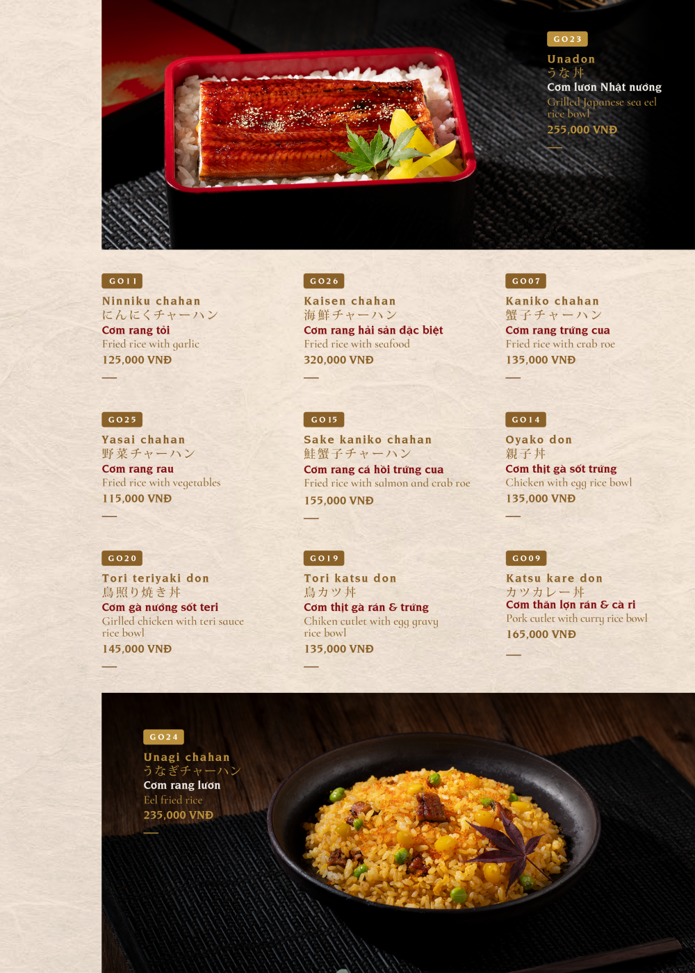 Thực đơn | KIMONO